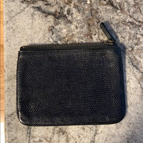 Club Monaco | Accessories | Club Monaco Black Croc Leather Pouch | Poshmark